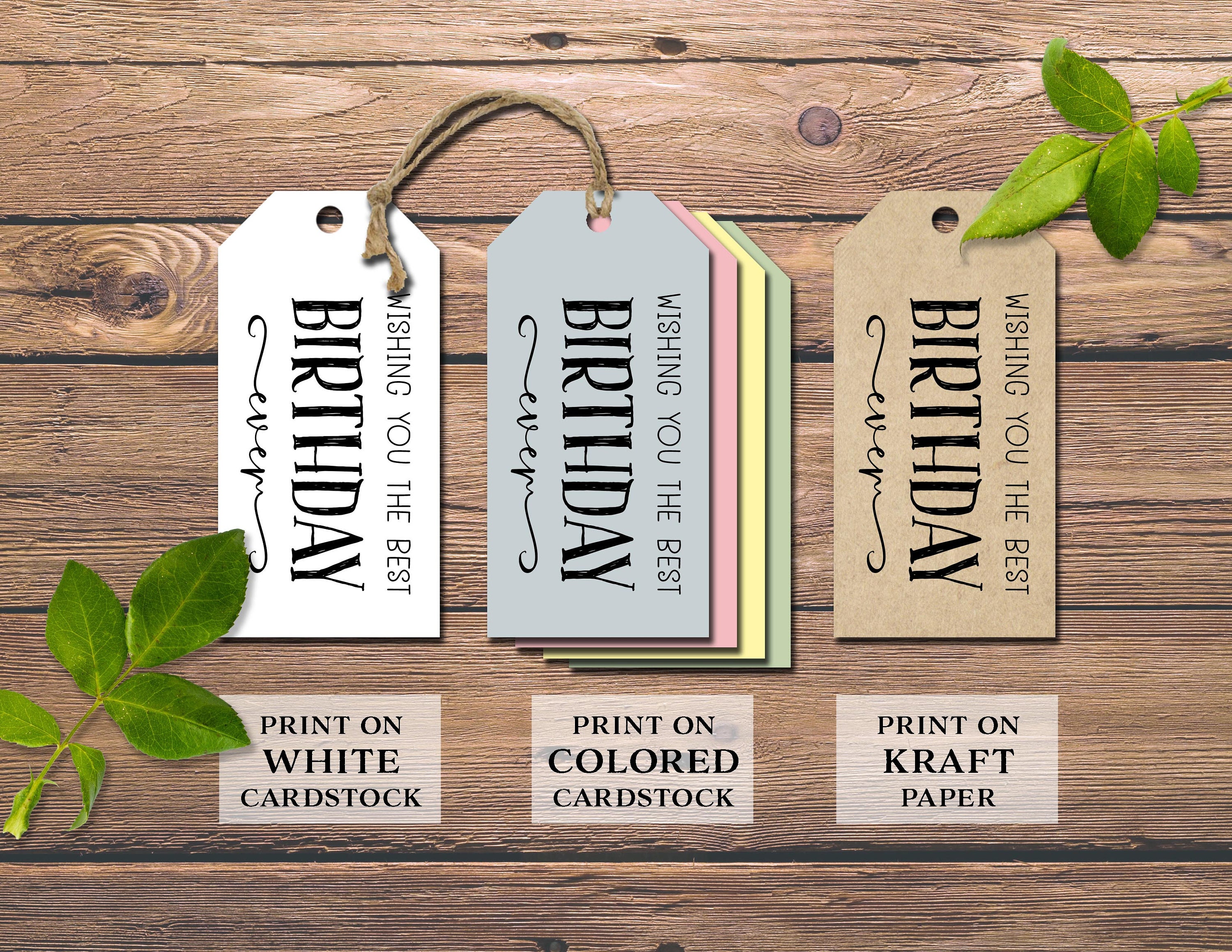 Birthday Card & 15 Gift Tags. Instant Download Printable. Milestone ...
