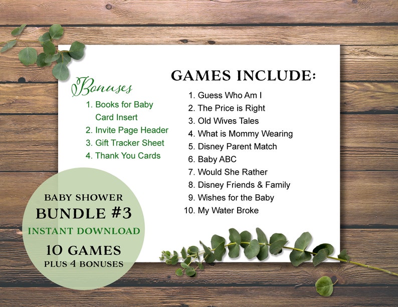 Baby Shower Game Bundle 3. Instant Download Printable. Baby - Etsy