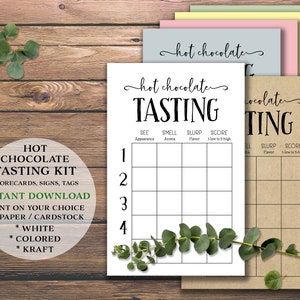 Hot Chocolate Tasting Party Kit. Instant Download Printable. Score Card ...
