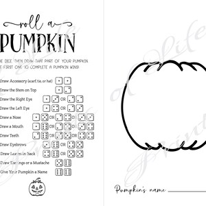 Roll a Pumpkin Dice Game. Instant Download Printable. Halloween ...
