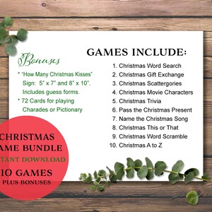 Christmas Games Bundle. Instant Download Printable. Holiday Party Pack ...