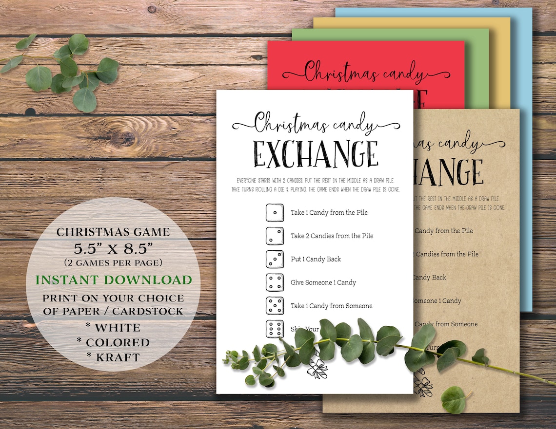 Christmas Candy Exchange Dice Game. Instant Download | Etsy