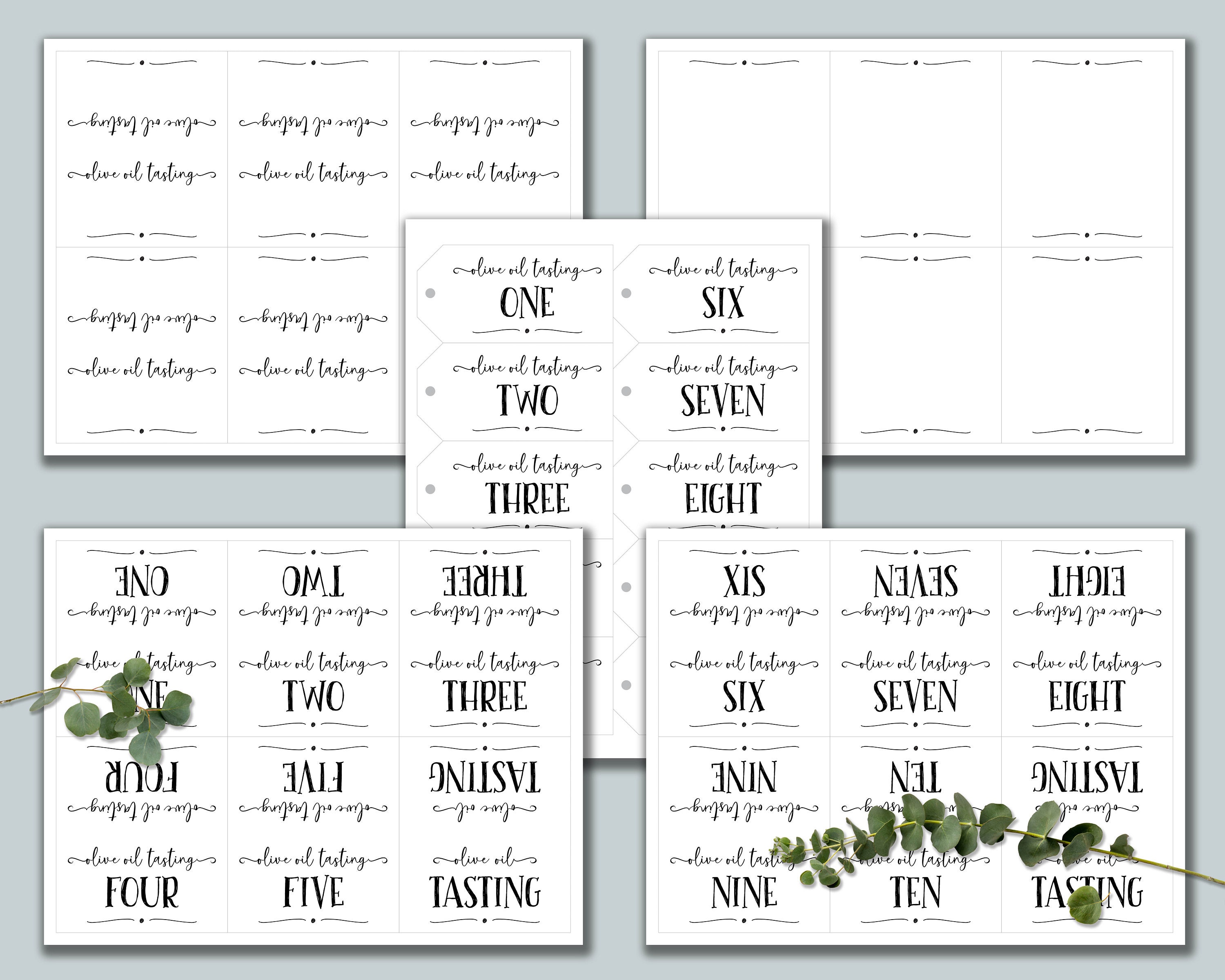 Olive Oil Tasting Party Kit. Instant Download Printable. Score - Etsy