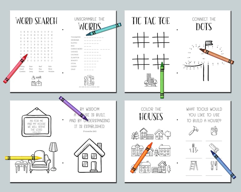 Kid's Home Activity Book. Coloring Book. Instant Download - Etsy