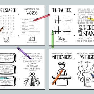 Kid's Reformation Activity Book. Instant Download Printable. Children's ...