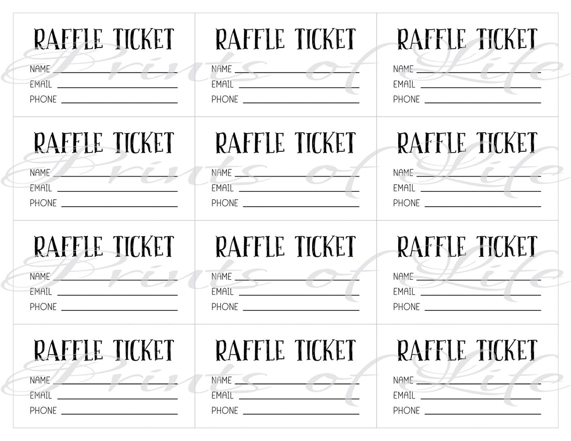 Raffle Tickets. Instant Download Printable. Ticket and Sign Kit ...