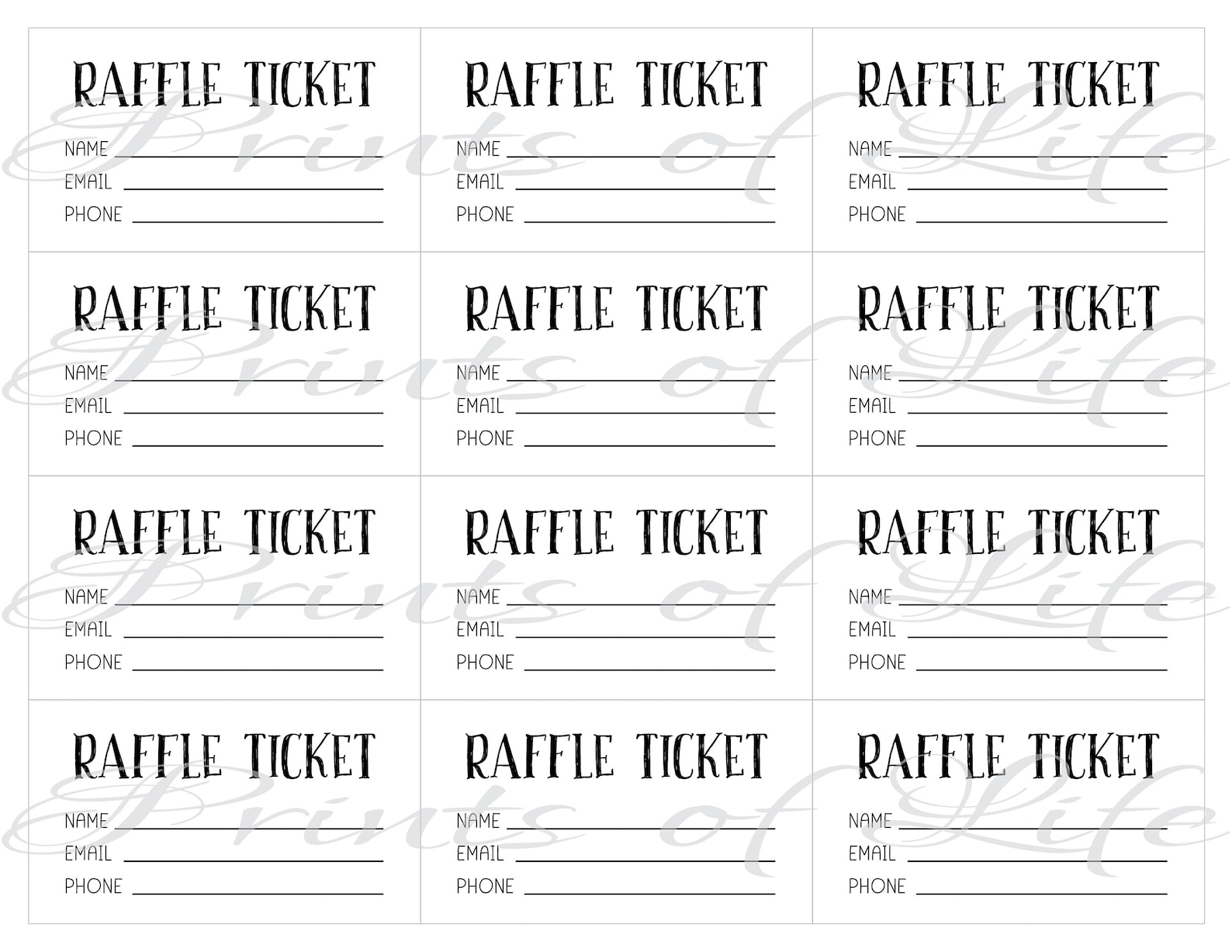 Raffle Tickets. Instant Download Printable. Ticket and Sign - Etsy