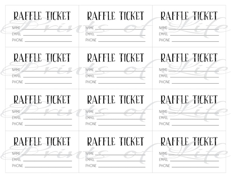 Raffle Tickets. Instant Download Printable. Ticket and Sign - Etsy