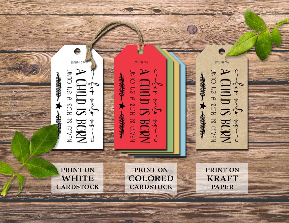 Names of Jesus. Christmas Gift Tags With Bible Verse. Instant - Etsy