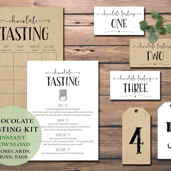 Chocolate Tasting Sheet - Etsy