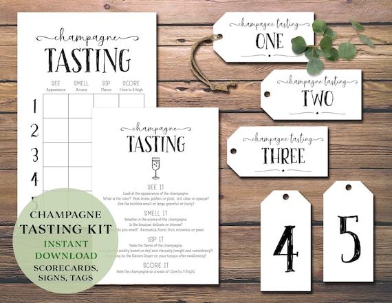Champagne Tasting Party Kit. Instant Download Printable. Score | Etsy