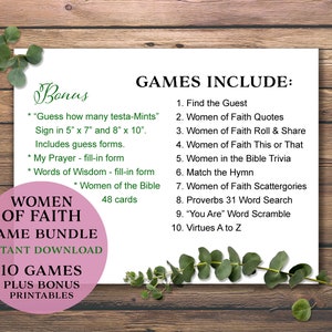 Women of Faith Games Bundle. Instant Download Printable. Christian ...