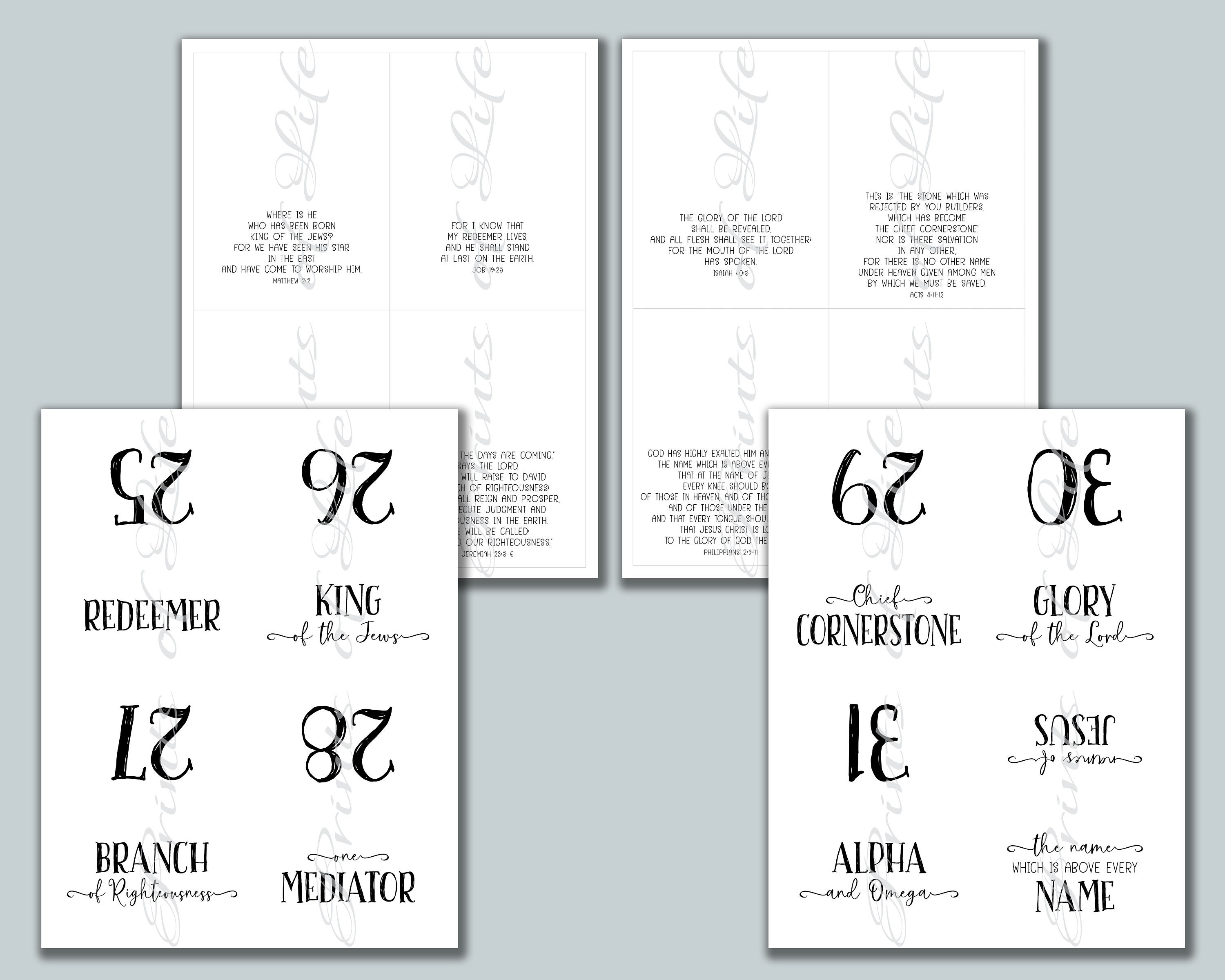 Names of Jesus Scripture Cards. Instant Download Printable. - Etsy Canada