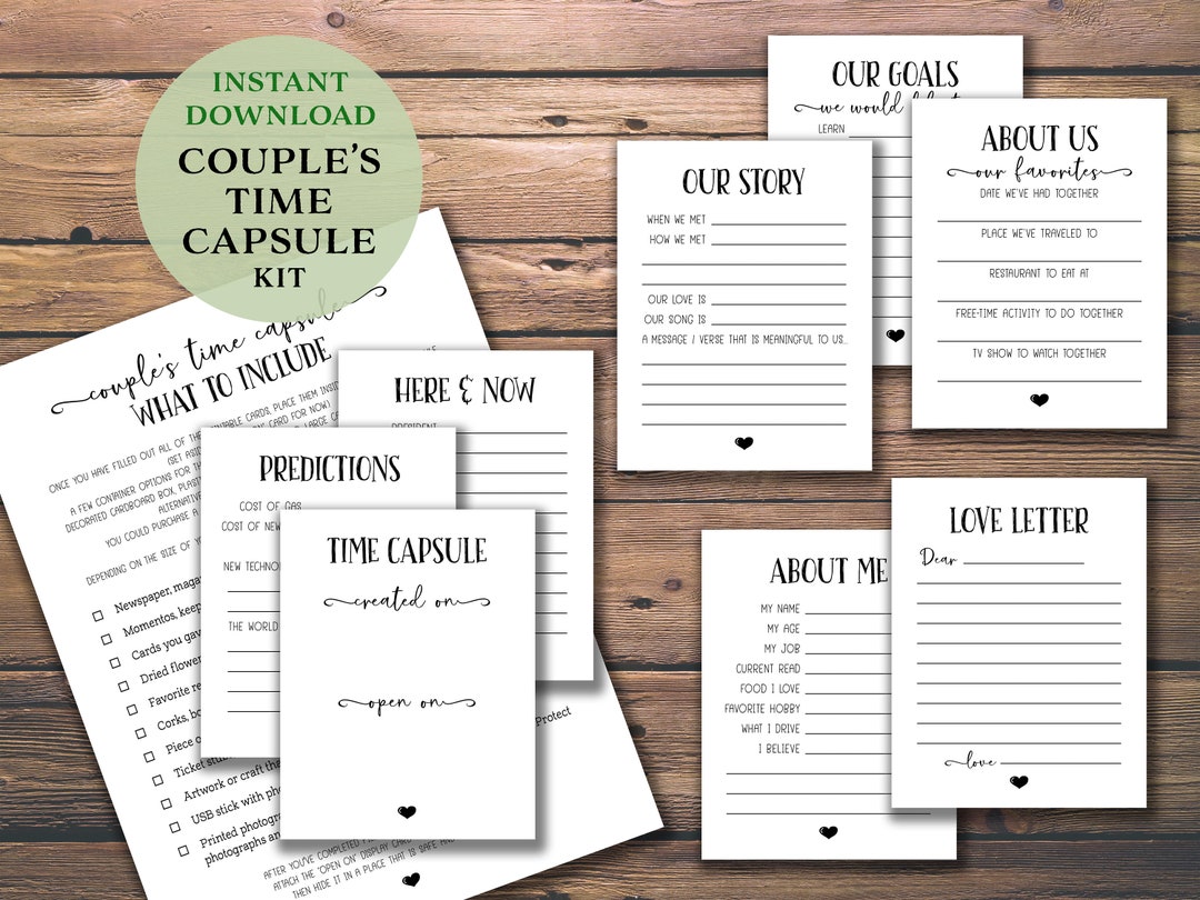 Couple's Time Capsule. Instant Download Printable. Date Night Idea ...