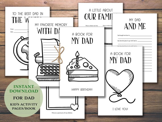 A Book for My Dad. Instant Download Printable. Father's - Etsy