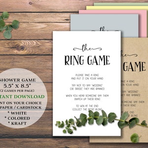 The Ring Game. Bridal Shower Game. Instant Download Printable ...