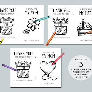 A Book for My Mom. Instant Download Printable. Mother's Day Activity ...