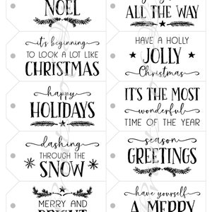 Christmas Gift Tags. Season Greetings. Instant Download Printable ...