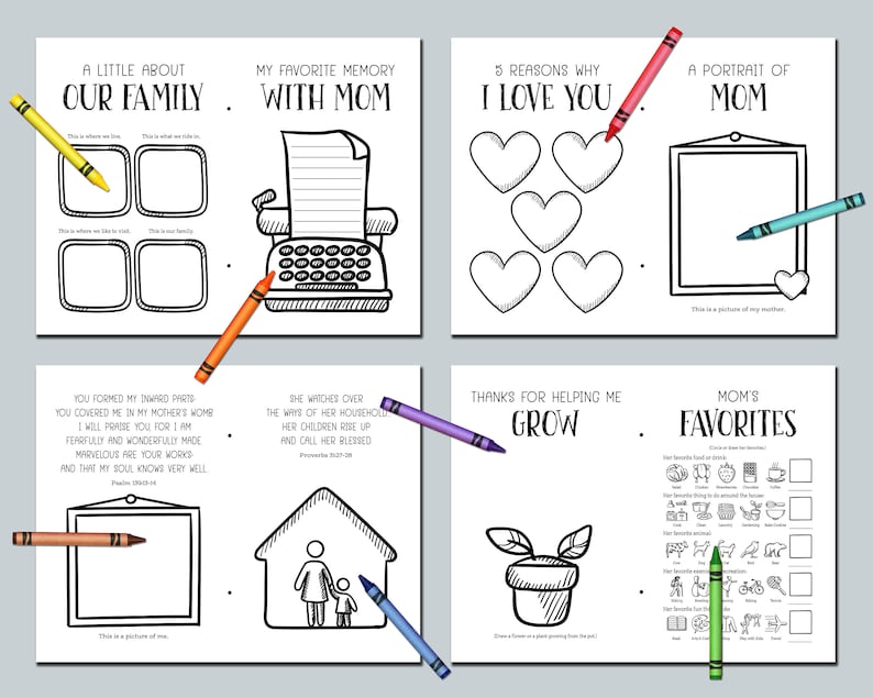 A Book for My Mom. Instant Download Printable. Mother's Day Activity ...