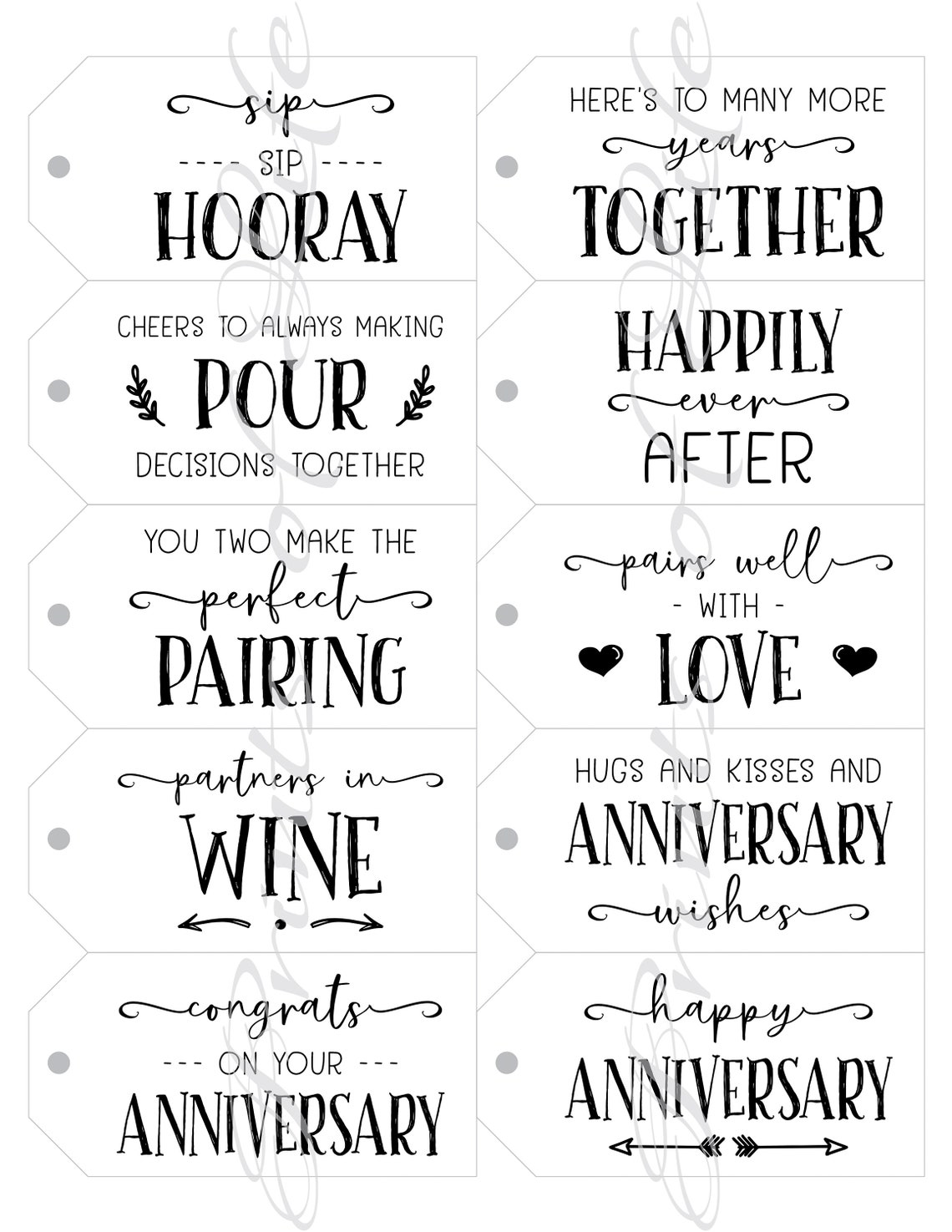 60th Anniversary Card & Gift Tags. Instant Download Printable. - Etsy