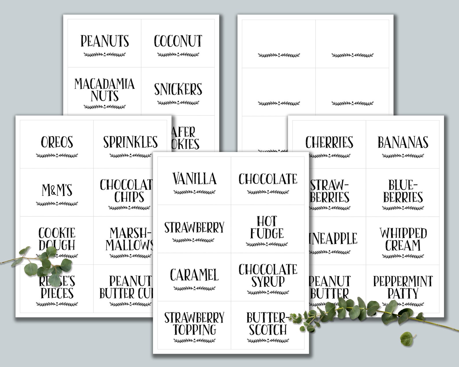 Sundae Bar Sign. Instant Download Printable. Ice Cream Social | Etsy