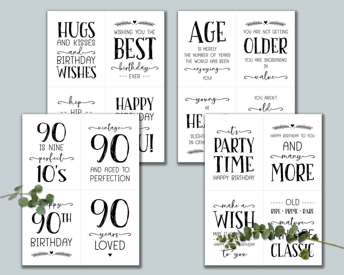 90th Birthday. Sign Bundle. Instant Download Printable. Cheers to 90 ...