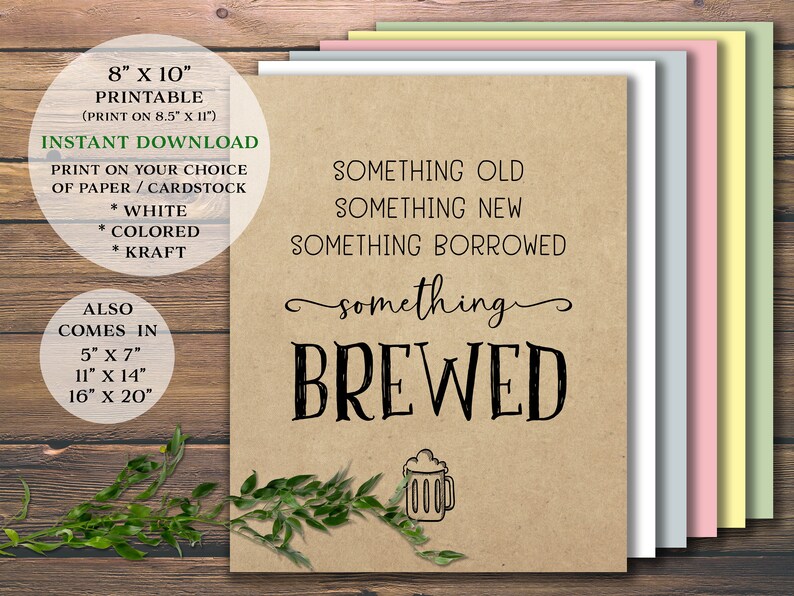 Something Brewed Sign. Instant Download Printable. Rustic - Etsy