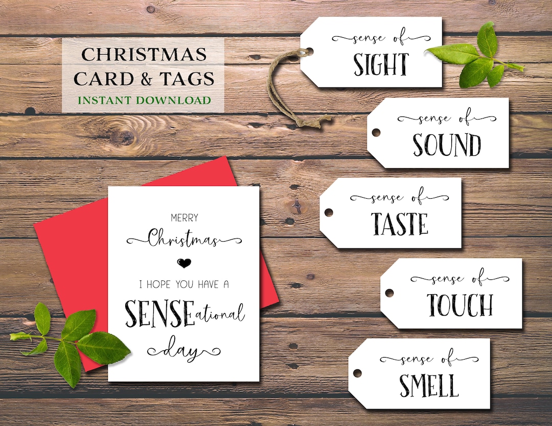 Christmas 5 Senses Gift Tags & Card. Five Senses. Instant Download ...
