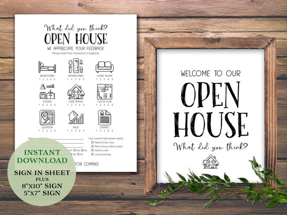 Open House Feedback. Instant Download Printable. Contact List. - Etsy