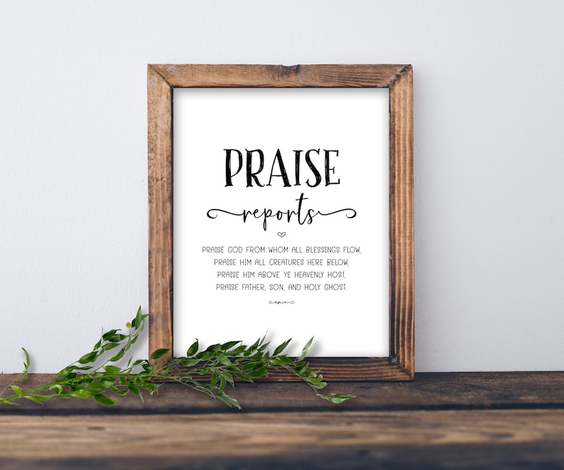 Praise Report Cards and Sign. Instant Download Printable. Christian ...