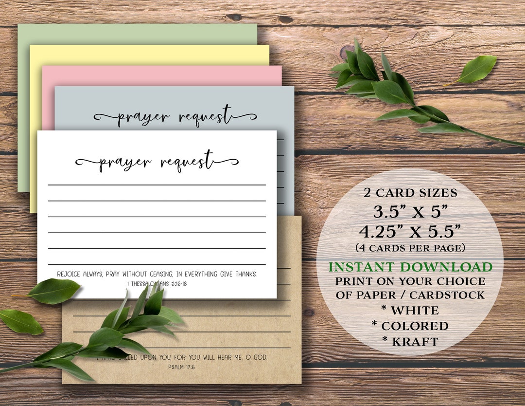 Prayer Request Cards and Sign. Instant Download Printable. Christian ...