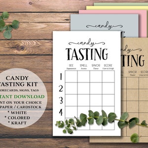 Candy Tasting Party Kit. Instant Download Printable. Score Card, Place ...