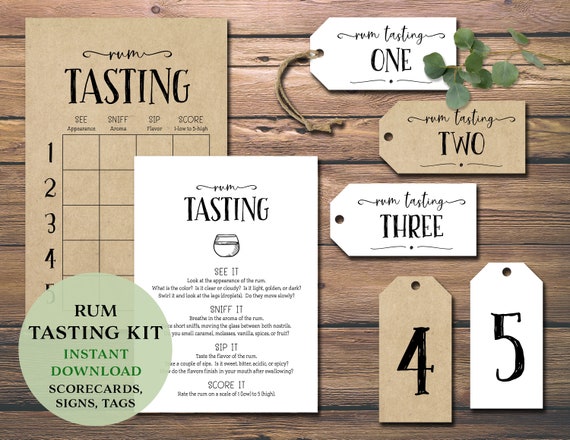 Rum Tasting Party Kit. Instant Download Printable. Scorecard | Etsy