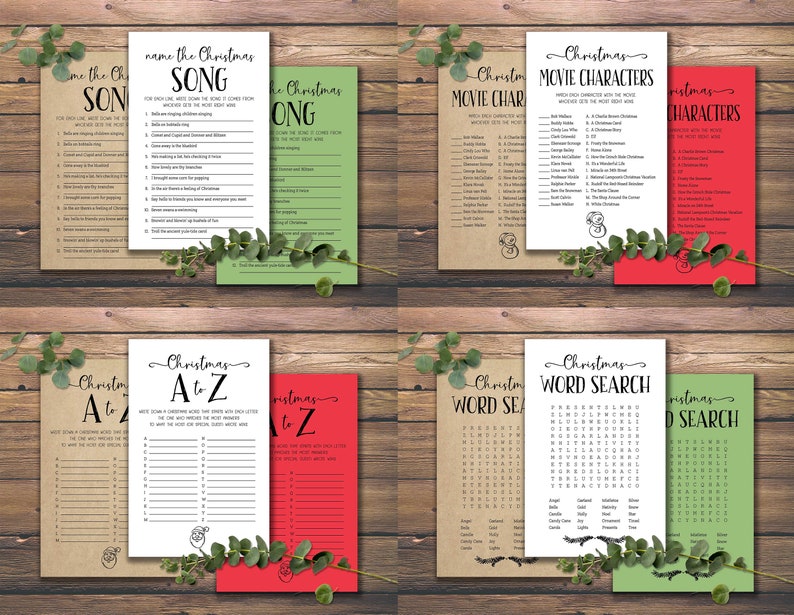 Christmas Games Bundle. Instant Download Printable. Holiday Party Pack ...