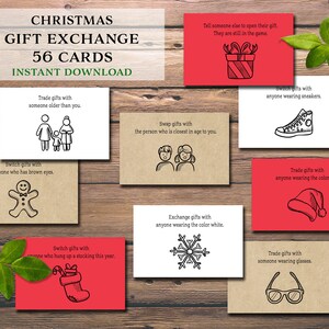 Christmas Gift Exchange Cards. Instant Download Printable. - Etsy