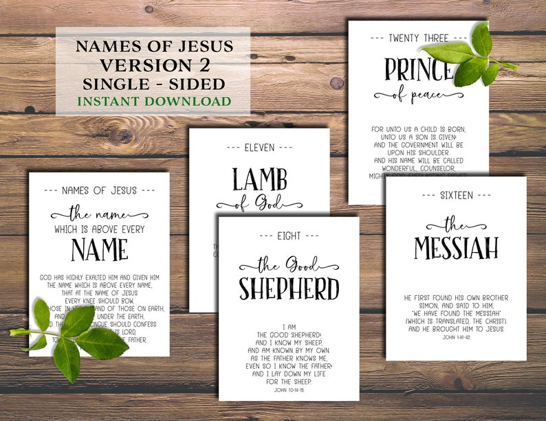 Names of Jesus Scripture Cards. Instant Download Printable. - Etsy