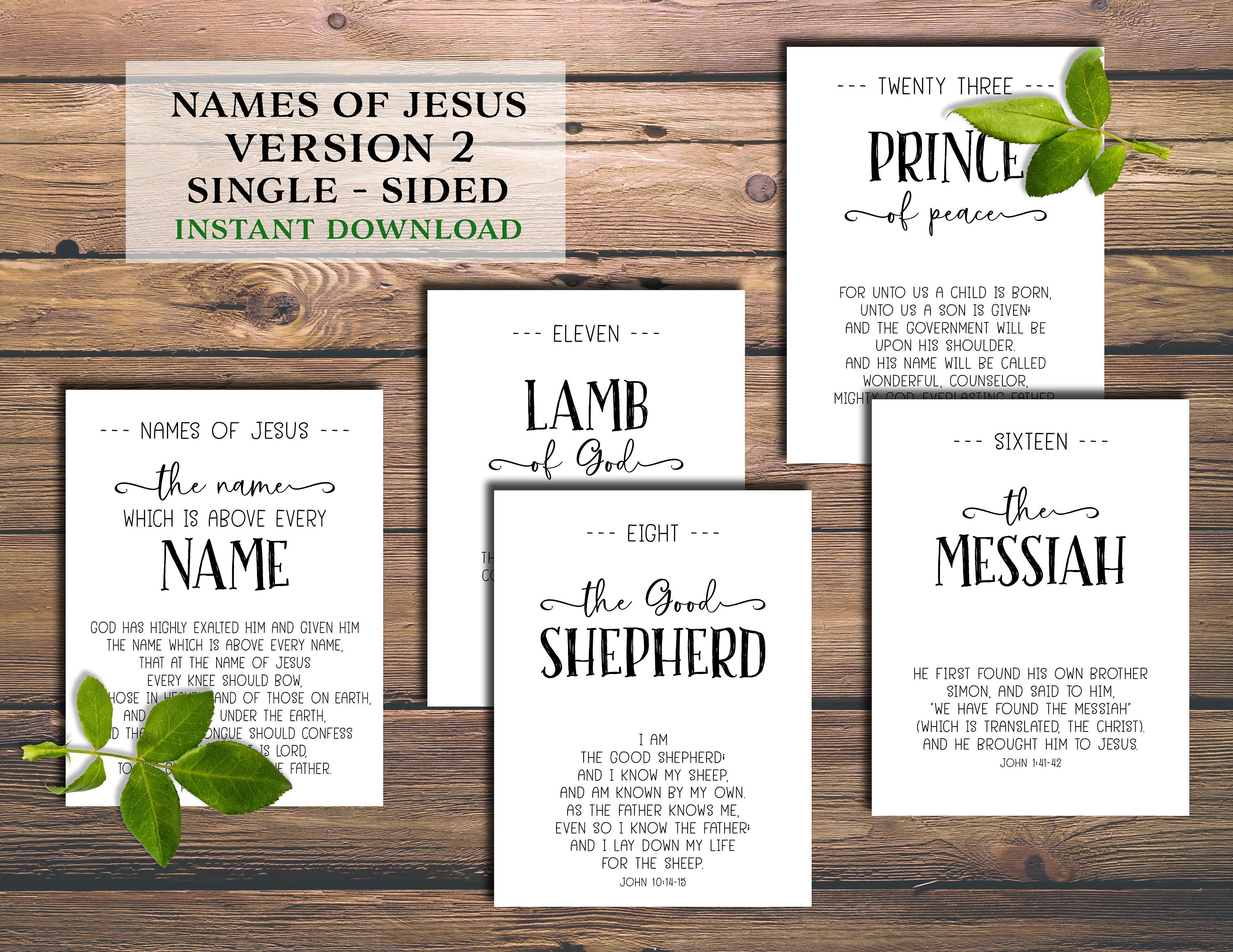 Names of Jesus Scripture Cards. Instant Download Printable. - Etsy Canada