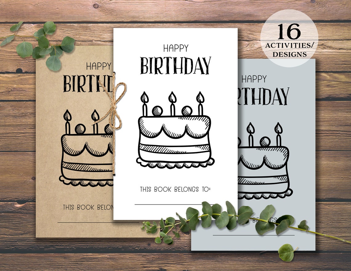 Kid's Birthday Party Activity Book. Coloring Book. Instant | Etsy