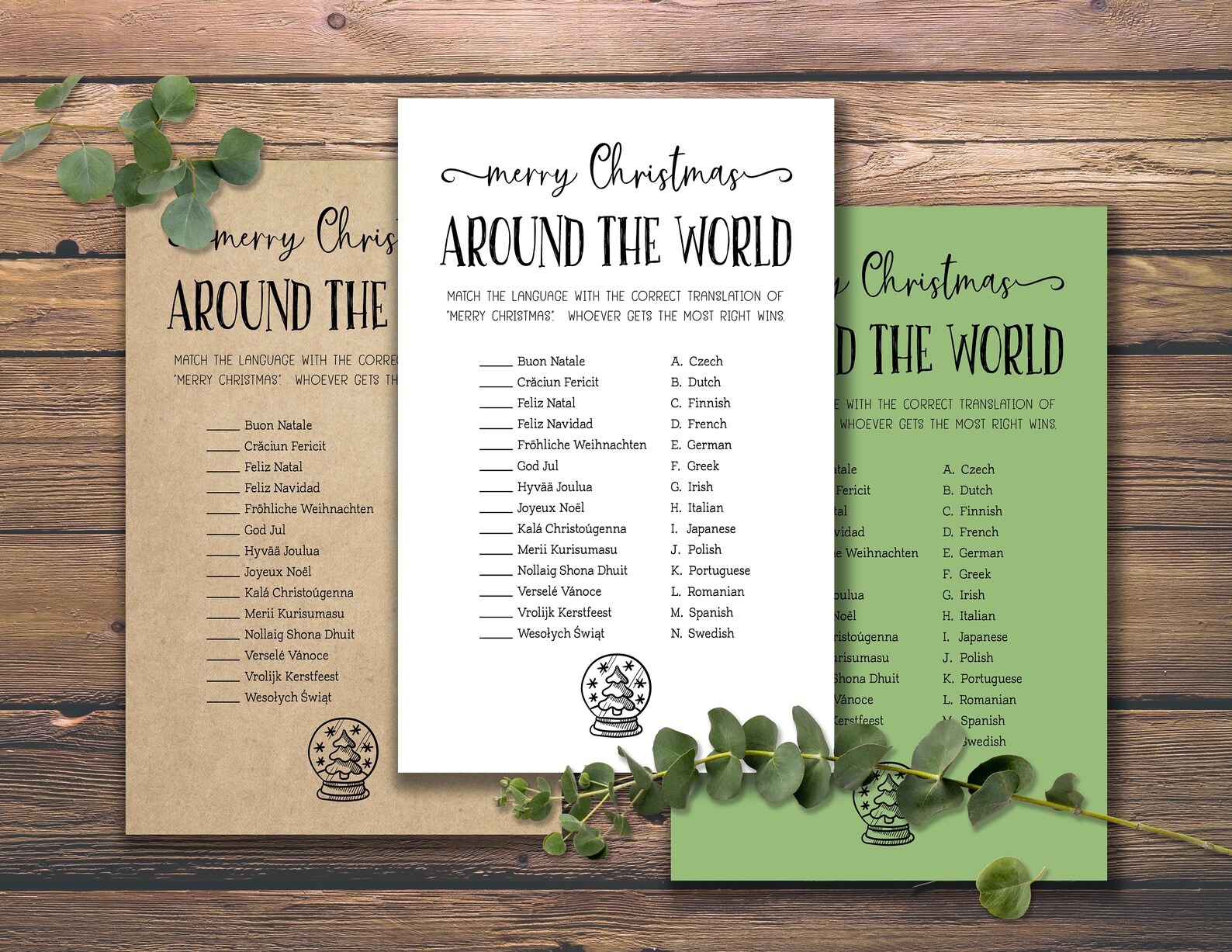 Merry Christmas Around the World. Instant Download Printable. Christmas ...