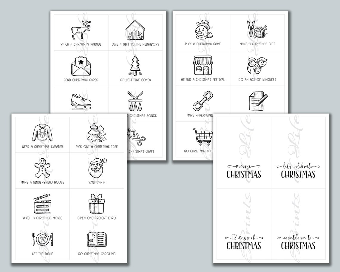 Christmas Activity Cards. Instant Download Printable. Kids | Etsy
