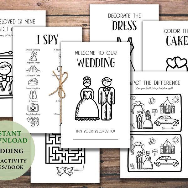 Kids Wedding Activity Book - Etsy