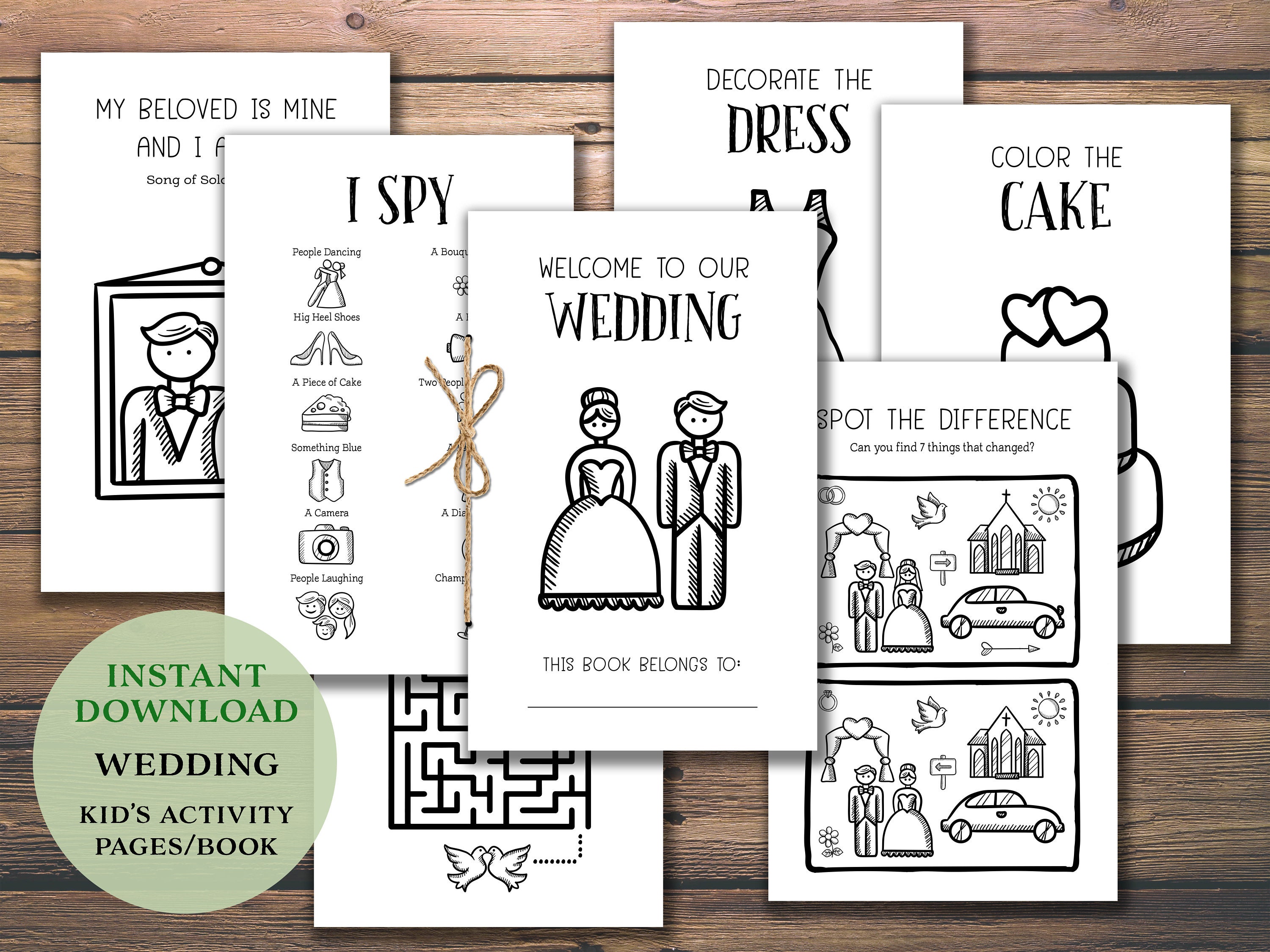 Wedding Kids Activity Book. Coloring Book. Instant Download - Etsy