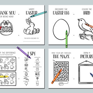 Kid's Easter Activity Book. Coloring Book. Instant Download Printable ...