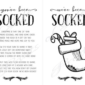 You've Been Socked. Instant Download Printable. Christmas Stocking ...