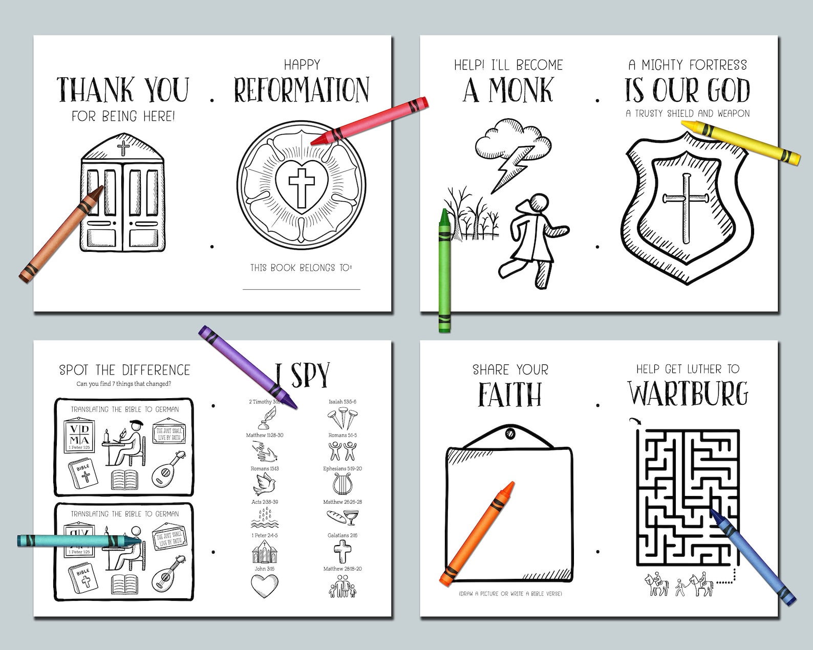 Kid's Reformation Activity Book. Instant Download Printable. Children's ...