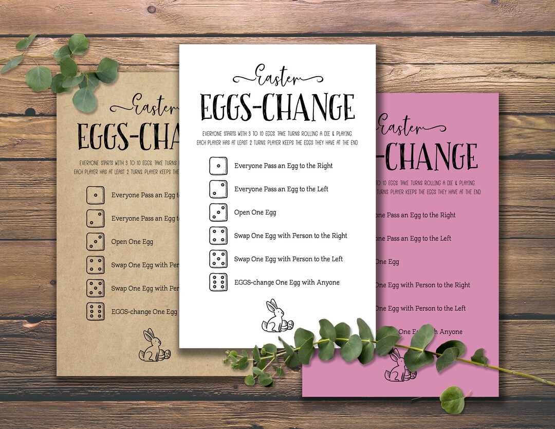 Easter Eggs-change Dice Game. Instant Download Printable. Fun Party ...