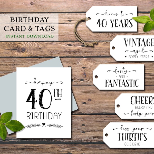 Funny 40th Birthday Labels - Etsy