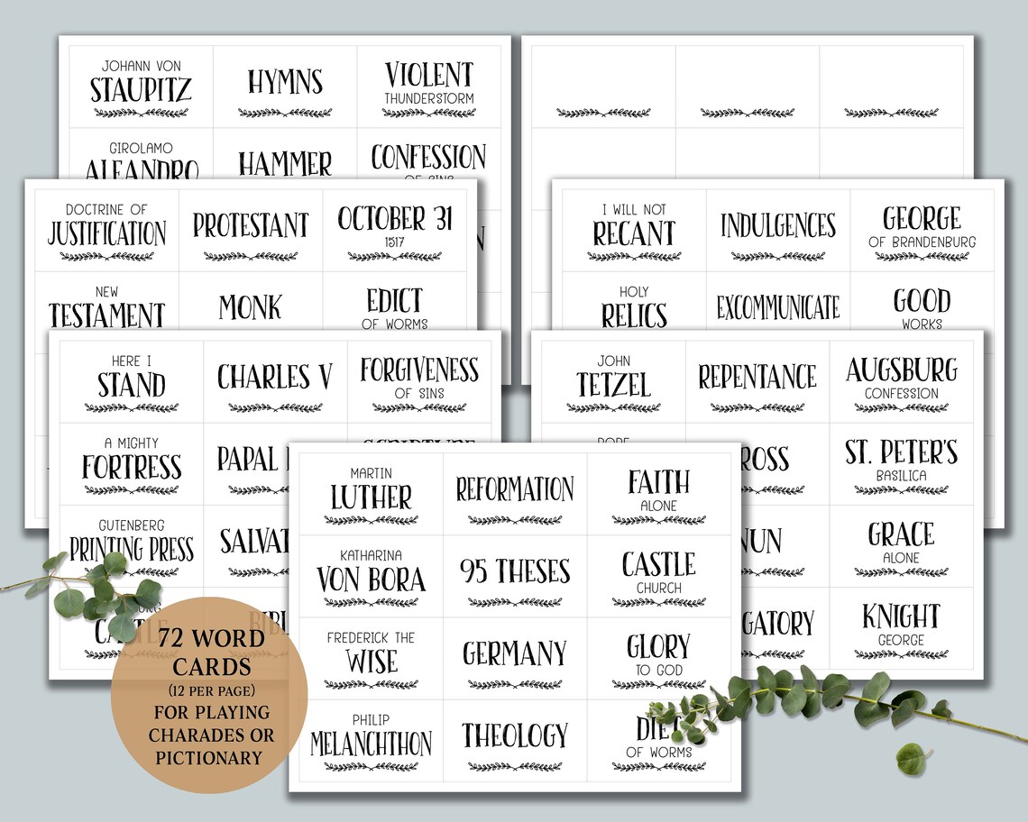 Reformation Games Bundle. Instant Download Printable. Holiday - Etsy