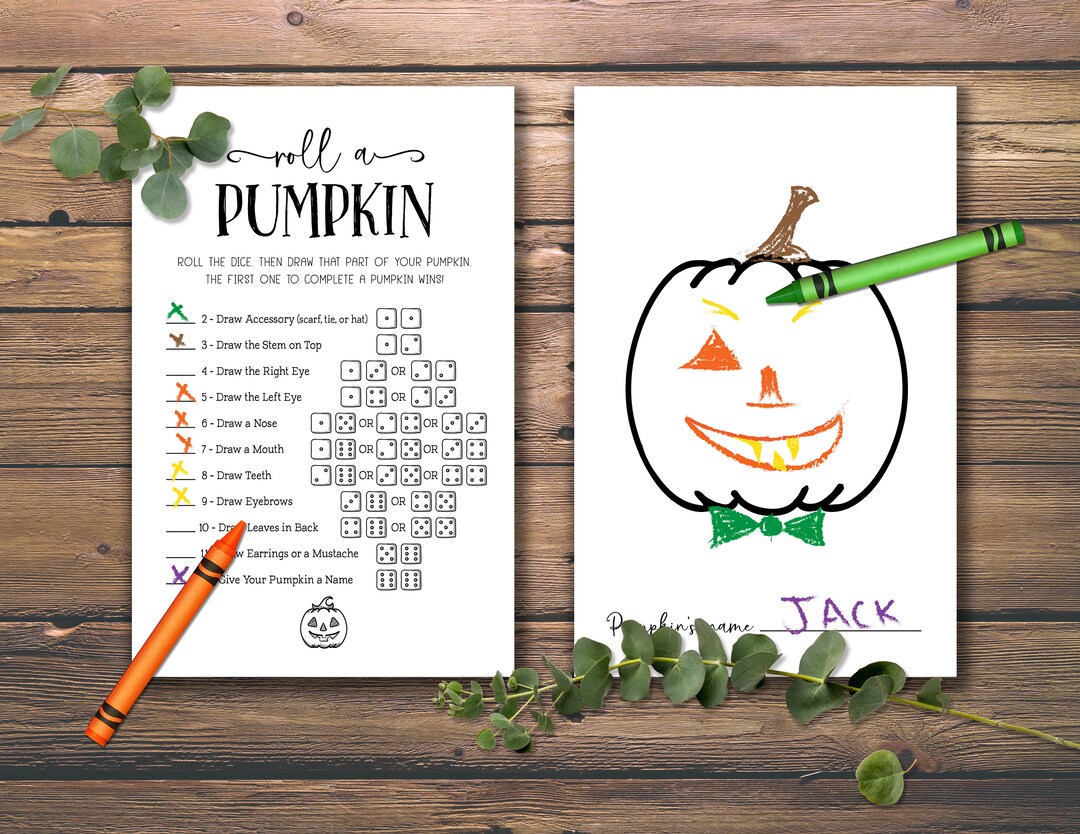 Roll a Pumpkin Dice Game. Instant Download Printable. Halloween ...