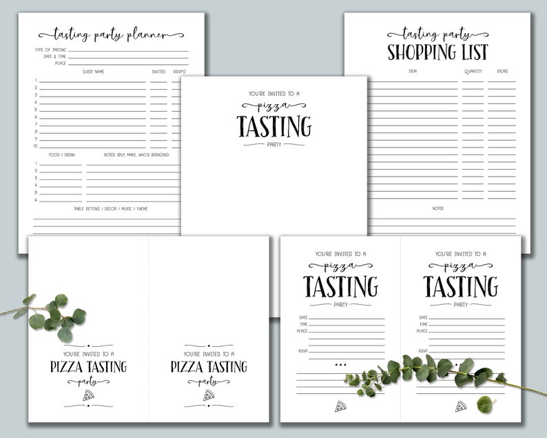 Pizza Tasting Party Kit. Instant Download Printable. Score Card, Place ...